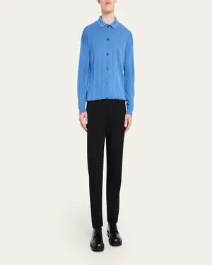 Bergdorf Goodman Cashmere Tonal Stripe Cardigan