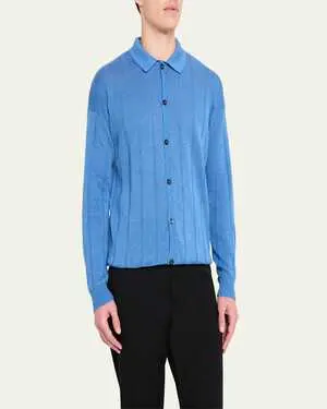 Bergdorf Goodman Cashmere Tonal Stripe Cardigan