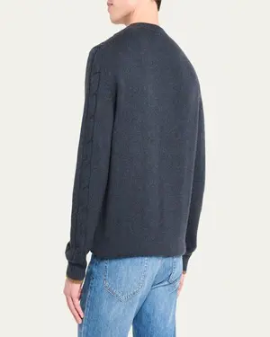 Bergdorf Goodman Cashmere Cable Crewneck Sweater