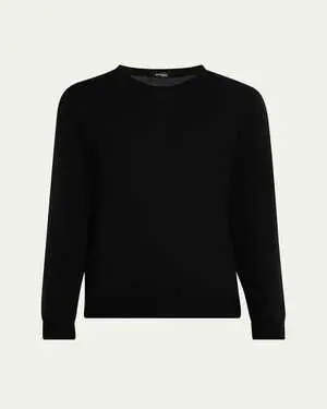 Kiton Cashmere And Linen Crewneck Sweater - Black