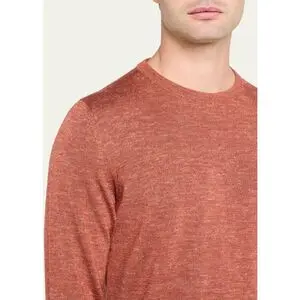 Kiton Cashmere And Linen Crewneck Sweater - Red