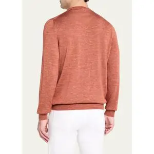Kiton Cashmere And Linen Crewneck Sweater - Red