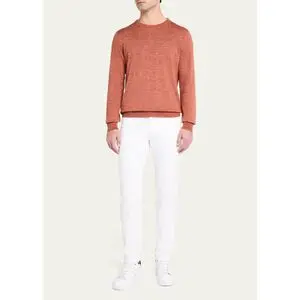 Kiton Cashmere And Linen Crewneck Sweater - Red
