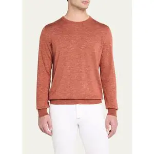 Kiton Cashmere And Linen Crewneck Sweater - Red