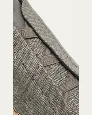 Zegna Linen-blend Triple Stitch Espadrilles - Medium Grey