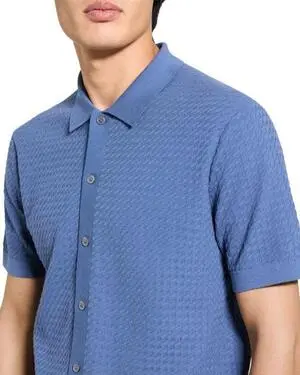 Theory Apos;s Cairn Cotton Waffle-knit Shirt - Bering