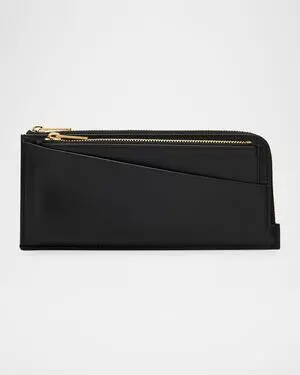 THE ROW Long Wallet In Smooth Box Calf Leather - Bag Black Ang
