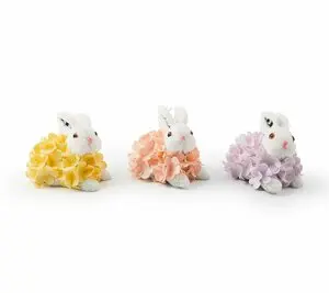 MACKENZIE-CHILDS As Is Exclusive Set/3 Hydrangearabbit - One-color