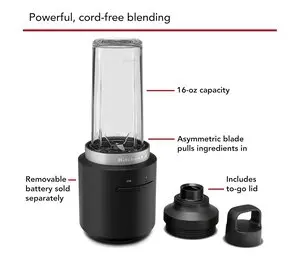 KITCHENAID Go Cordless Personal Blender With Ba Ttery