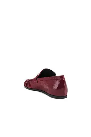 JIL SANDER Glossed Patent Leather Loafers - Dark Cherry