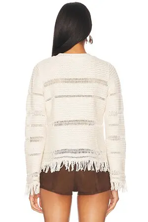 Isabel Marant Étoile Azilis Crochet Knit Sweater With Fringe