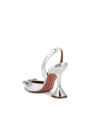 Amina Muaddi Begum 95 Mirror Sling Pumps - Silver