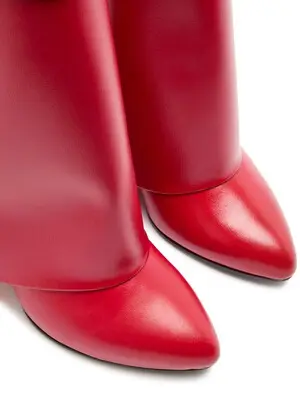Givenchy Shark Lock 90 Leather Ankle Boots - Red