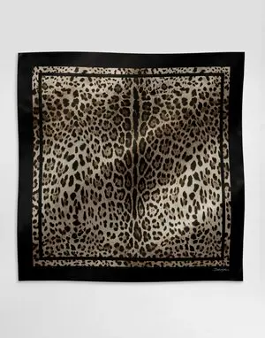 Dolce & Gabbana Leopard- Silk Twill Foulard (90x90) Print