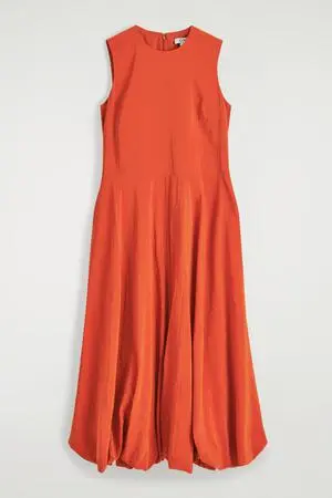 Cos Sleeveless Bubble-hem Midi Dress - Orange