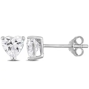 JULIANNA B. Heart Stud Earrings - Sterling Silver