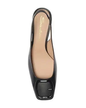 Santoni Mid-heel Slingback - Black