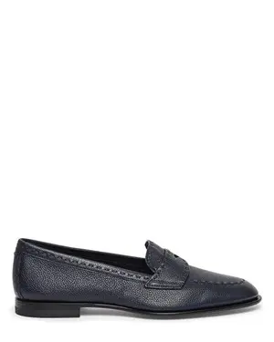 Santoni Leather Penny Loafer - Blue