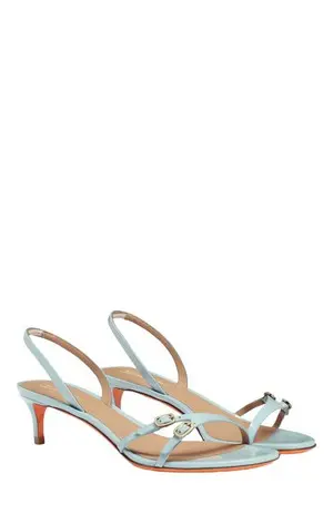 Santoni Patent Leather Mid-heel Sandals