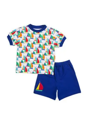 FLORENCE EISEMAN Sailboat Print T-shirt With Shorts