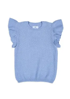 FLORENCE EISEMAN Short Sleeve Sweater With Ruffle