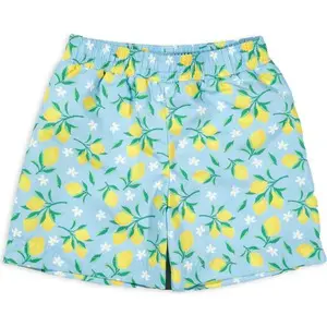 FLORENCE EISEMAN Lemon Print Swim Trunks - Blue / Yellow
