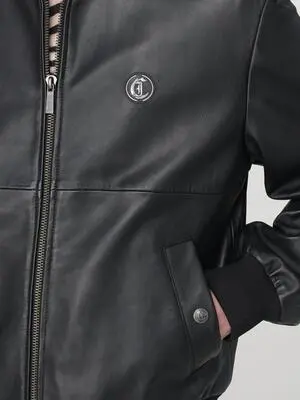 Just Cavalli Leather Bomber Jacket