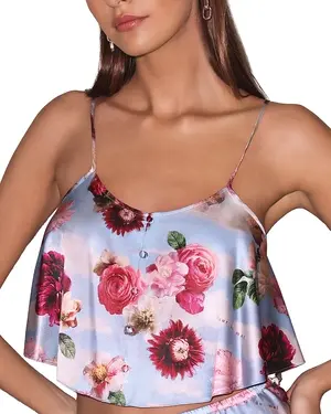 Fleur Du Mal Floral Print Cropped Camisole - Dreamy Floral Print
