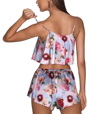 FLEUR DU MAL Floral Print Cropped Camisole