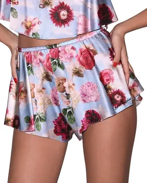 Fleur Du Mal Luxe Flutter Shorts - Dreamy Floral Print