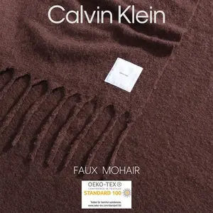 Calvin Klein Mohair Solid Throw Blanket, 70l X 50w - Dark Red