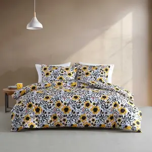 Marimekko Mykero Cotton Percale 3 Piece Comforter Set, Full Queen