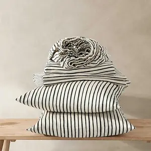 Marimekko Piccolo Cotton 4 Piece Sheet Set, King - Off White/charcoal