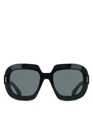 FERRAGAMO Rivert Oversized Square Sunglasses, 54mm - Black