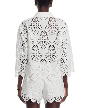 Cara Cara Erica Embroidered Eyelet Shirt