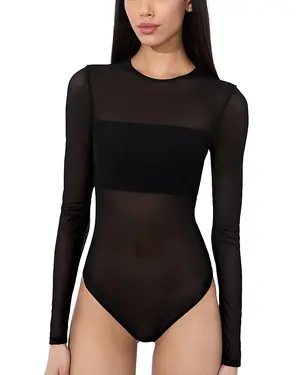 Black Mesh Bodysuits