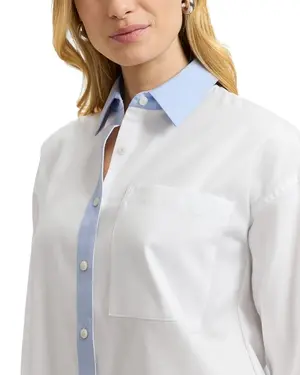 Foxcroft Marina Long Sleeve Cotton Shirt - White