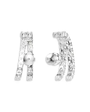 SWAROVSKI Matrix Crystal Double Row Cuff Stud Earrings