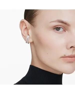 SWAROVSKI Matrix Crystal Double Row Cuff Stud Earrings