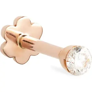 MARIA TASH Single Invisible Set Diamond Stud Earring - Rose Gold