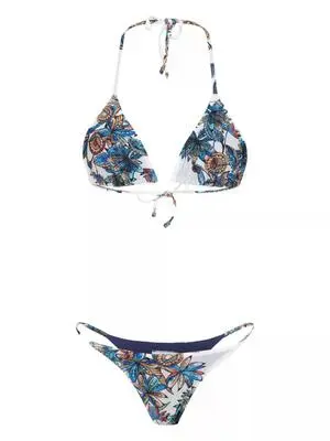 AMIR SLAMA Floral-print Bikini - White
