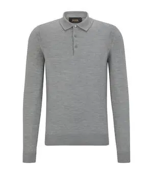 BOSS Wool-cashmere-silk Polo Shirt