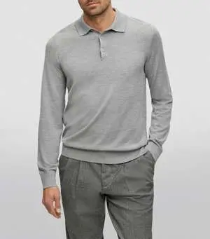 BOSS Wool-cashmere-silk Polo Shirt