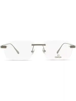 Omega Rectangle-frame Glasses - Silver