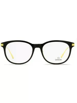 Omega Round Frame Glasses - Black
