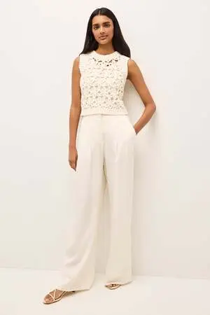 MARIE OLIVER Macbee Wide-leg Trousers - Ecru