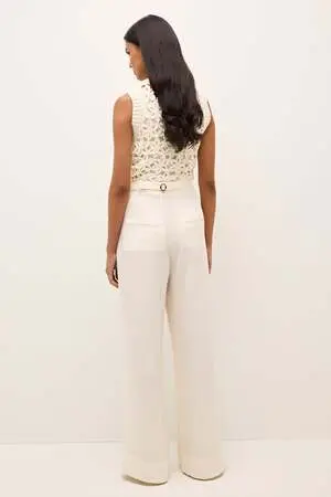 MARIE OLIVER Macbee Wide-leg Trousers - Ecru