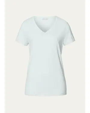 Hanro V-neck Cotton T-shirt - Blue