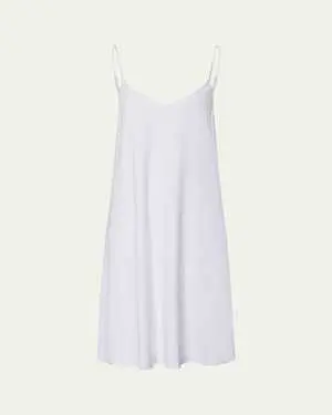 Hanro Silk-trim Cotton Chemise - White