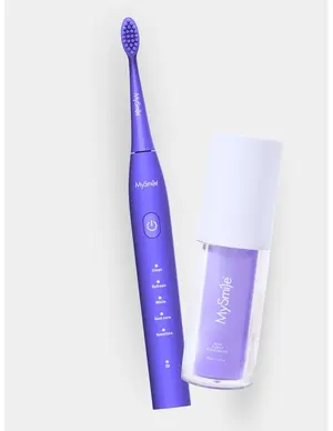 MYSMILE Essential Sonic Toothbrush + Purple Toothpaste Bundle - Blue
